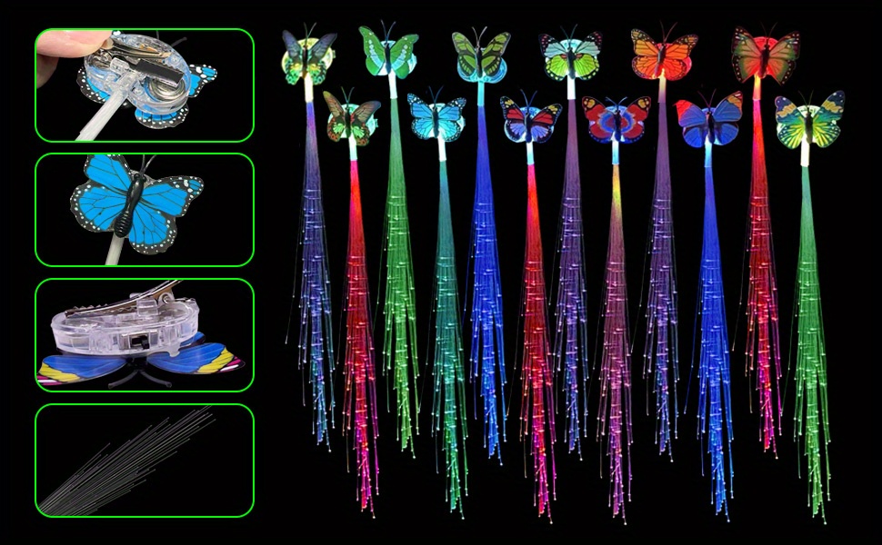 Light up Fiber Optic Led Hair Barrettes Party Favors For - Temu