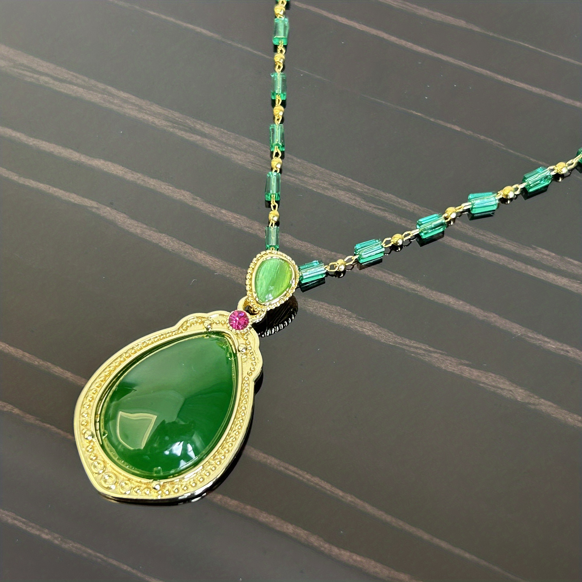 Bamboo Teardrop Pendant Necklace Elevate Style - Temu Ireland
