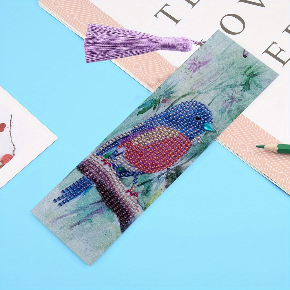 Diy Bookmark Diamond Art Pu Leather Crystal - Temu United