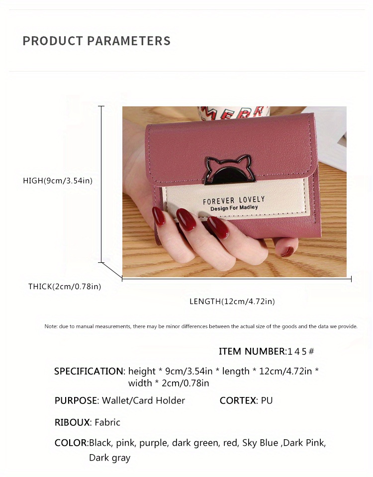 Simple Colorblock Short Wallet Trifold Clutch Coin Purse - Temu Portugal