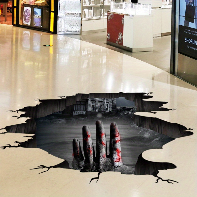 Halloween Wall Decals 3d Floor Wall Ceiling Stickers Ruins - Temu United