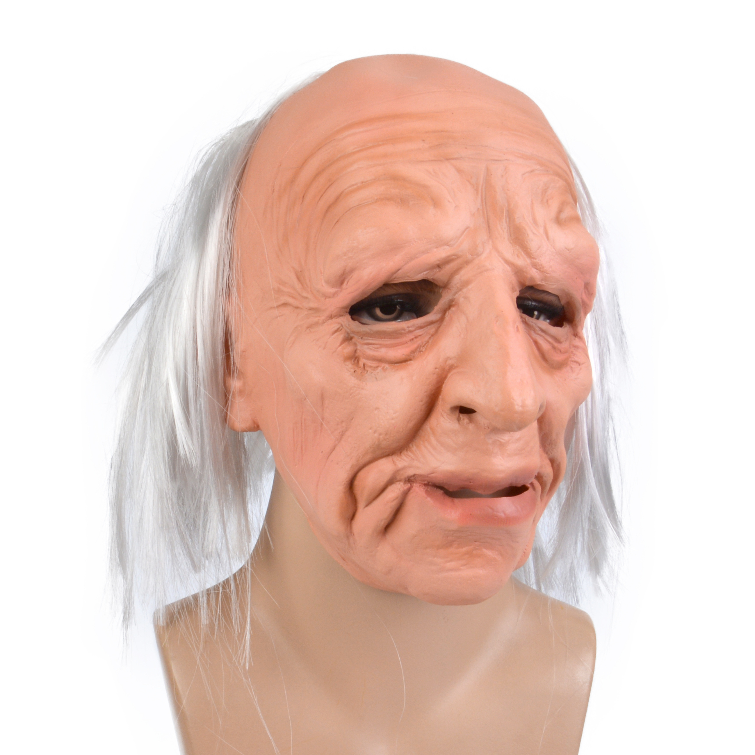Moving Mouth Old Man Hair Latex Head Mask Cosplay Costume - Temu