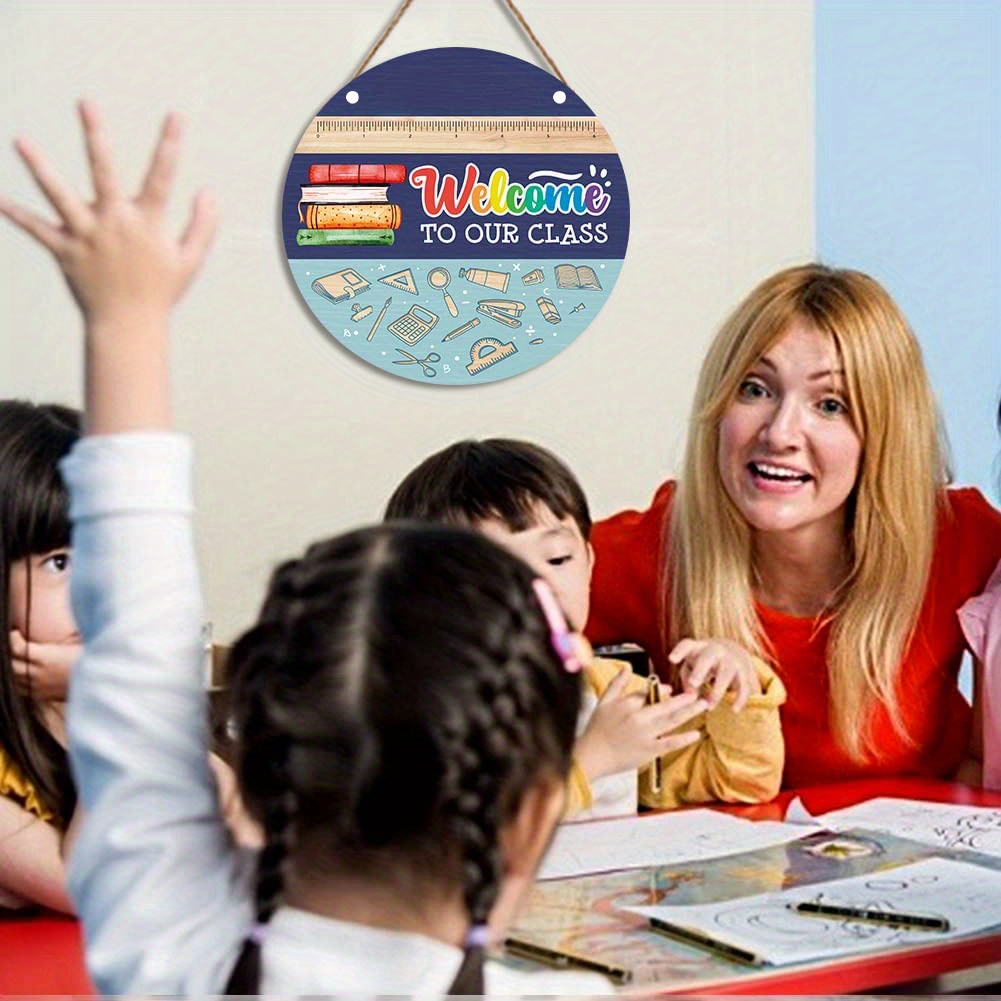 Welcome Classroom Sign Wooden Plaque Back School Wall Decor - Temu Norway