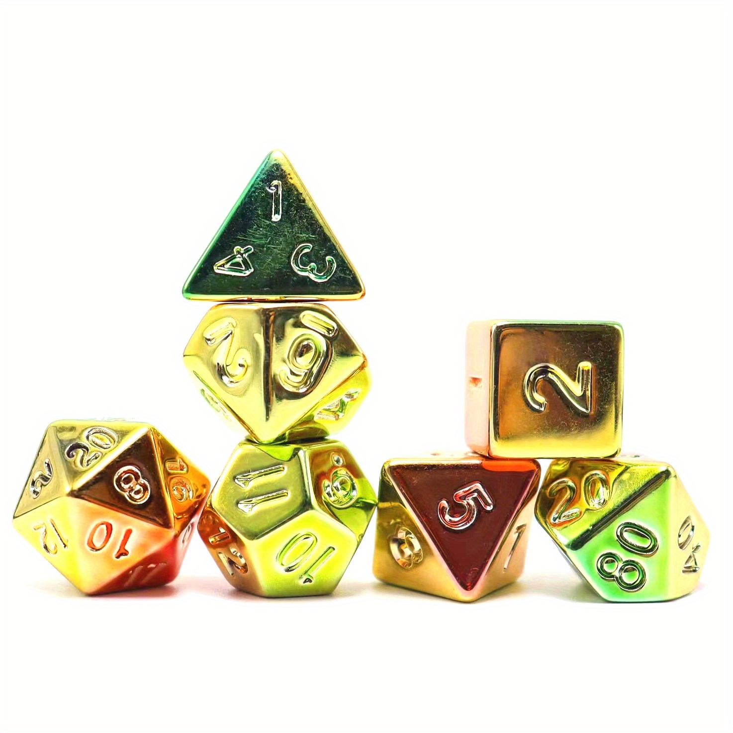 Plated Multi colored Dice Set Polyhedral Tabletop Game Dice - Temu ...