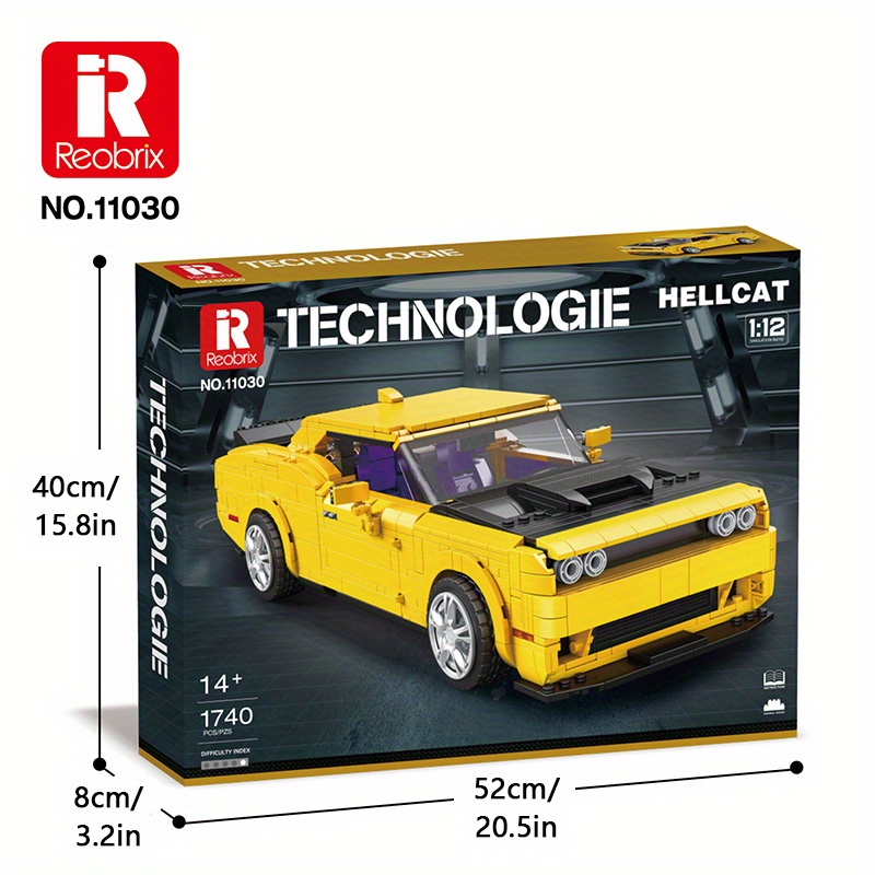 Technologie 1740 Pieces Racing Car Building Blocks Set 1 12 Scale Model ...