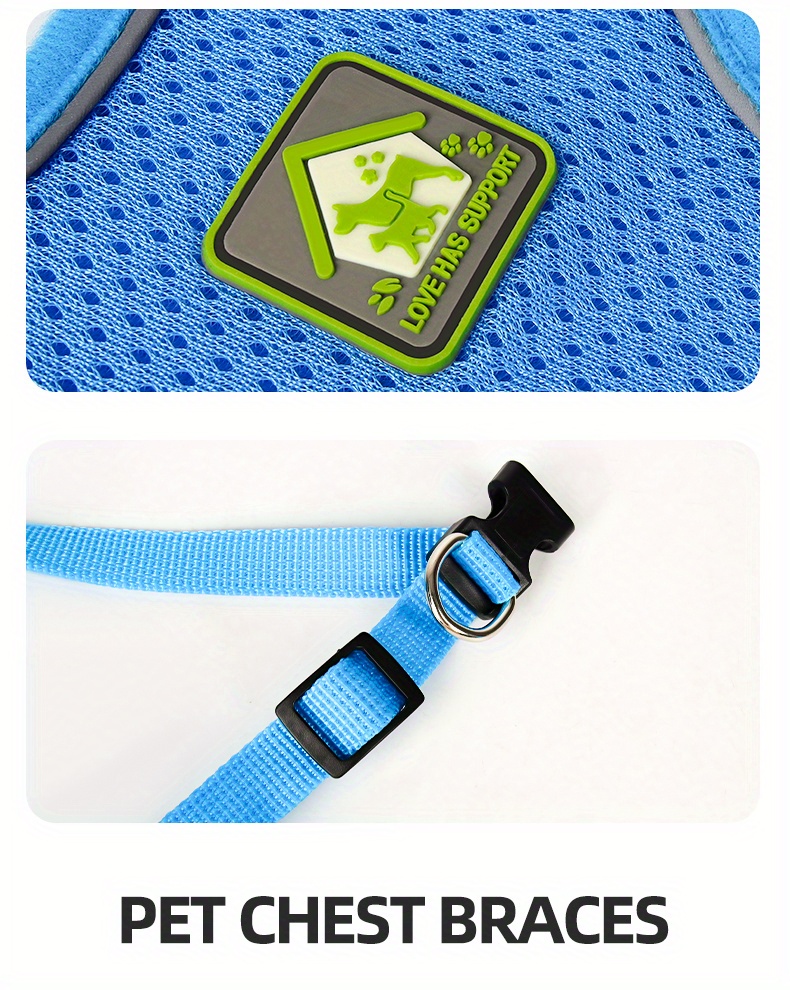 Dog Strap Lead Rope Breathable Mesh Vest No Pull Adjustable - Temu ...