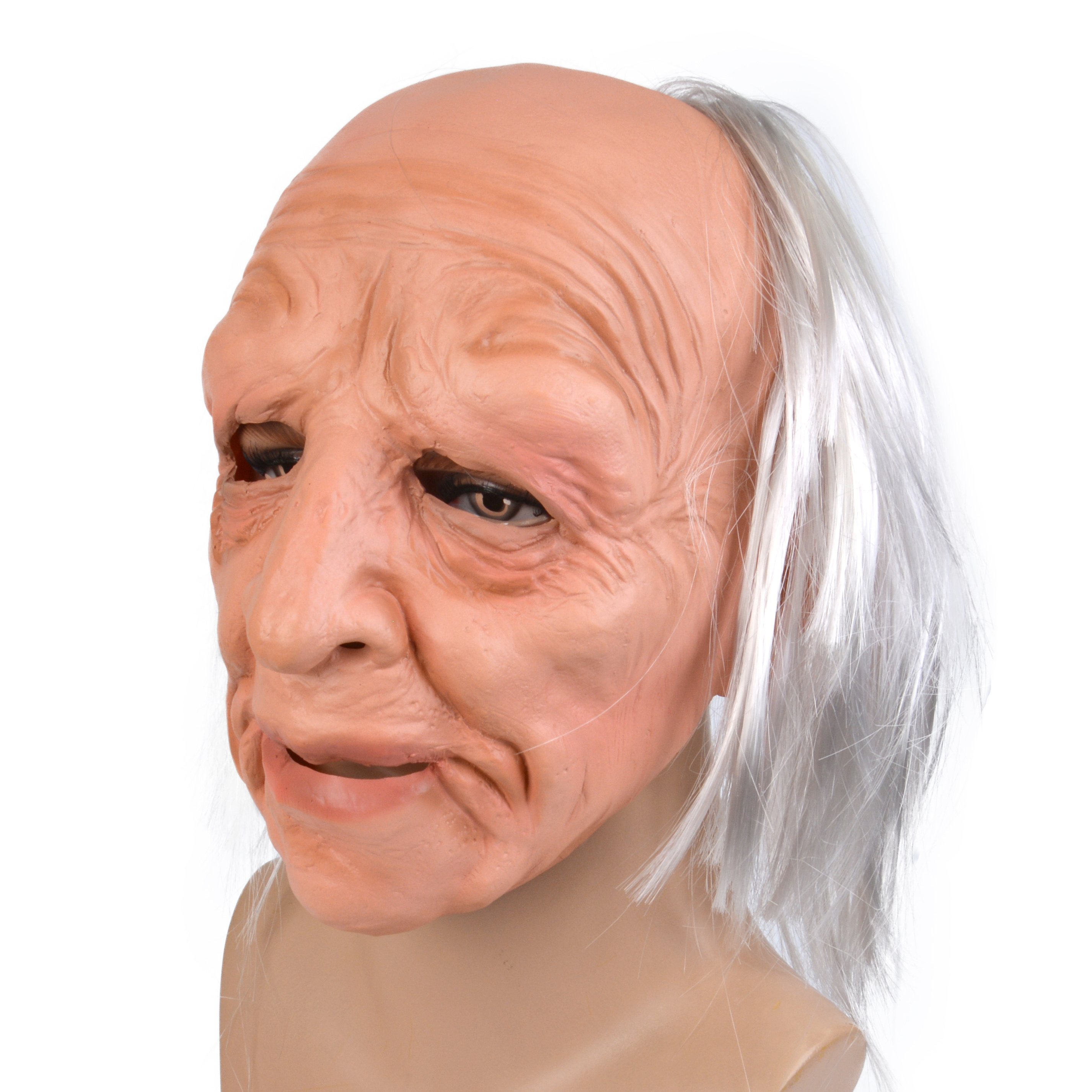 Moving Mouth Old Man Hair Latex Head Mask Cosplay Costume - Temu