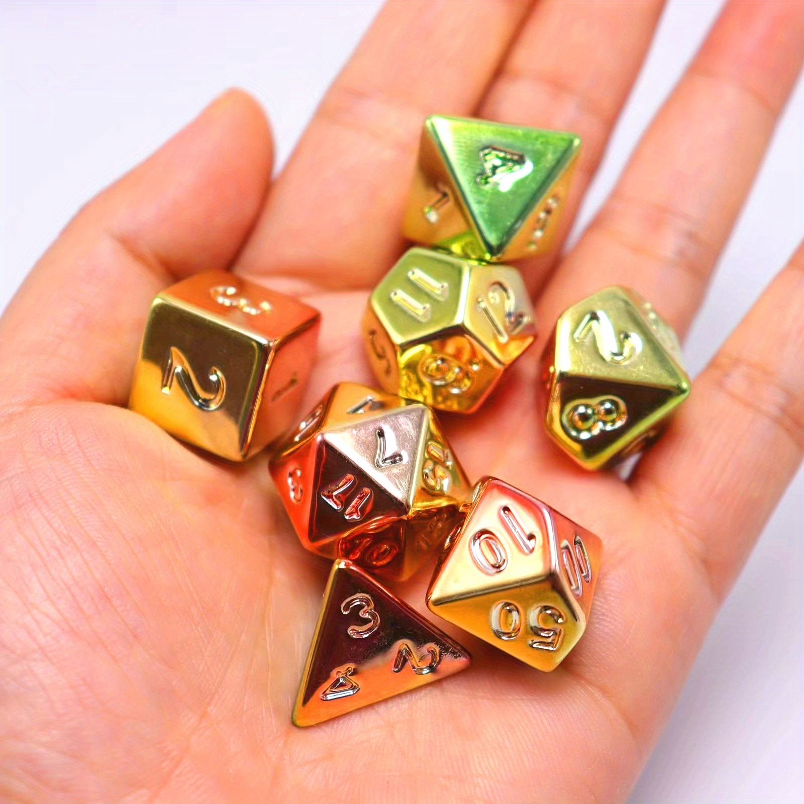 Plated Multi colored Dice Set Polyhedral Tabletop Game Dice - Temu ...