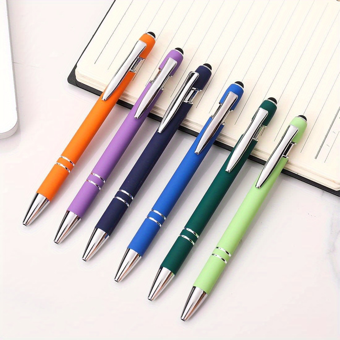 12pcs light green cute ballpoint pen with stylus tip black ink 2 in 1 ...