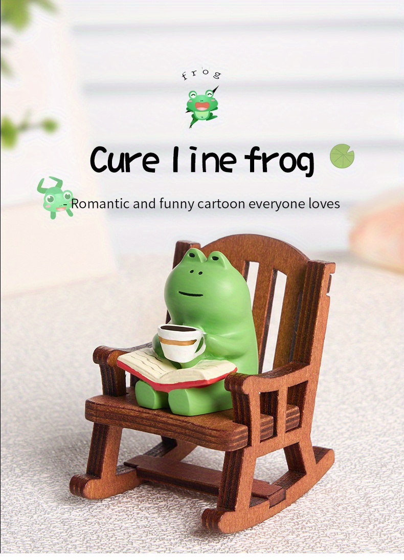 Resin Hand painted Frog Wooden Chair Rocking Chair - Temu