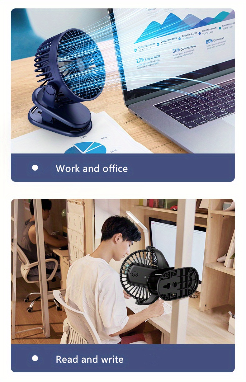 Clip Fan Rotation Small Desk Clip Fan Personal Cooling Fan - Temu New ...