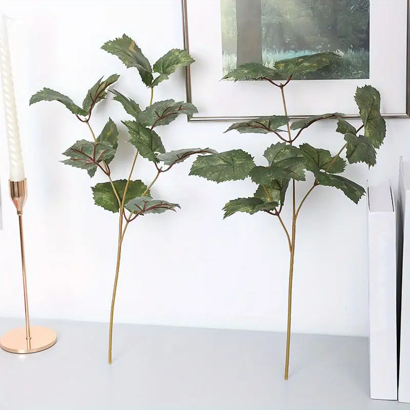 24 個人工秋色ブドウの葉植物の枝収穫祭や秋の感謝祭の家庭用レ のテーブル敷居の Diy 装飾に適しています Temu Japan