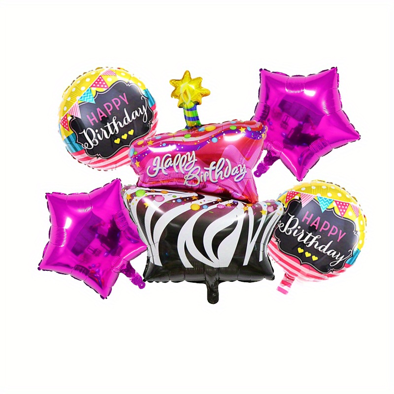 5pcs Birthday Cake Shaped Balloon Set Birthday Party Decoration Balloon ...
