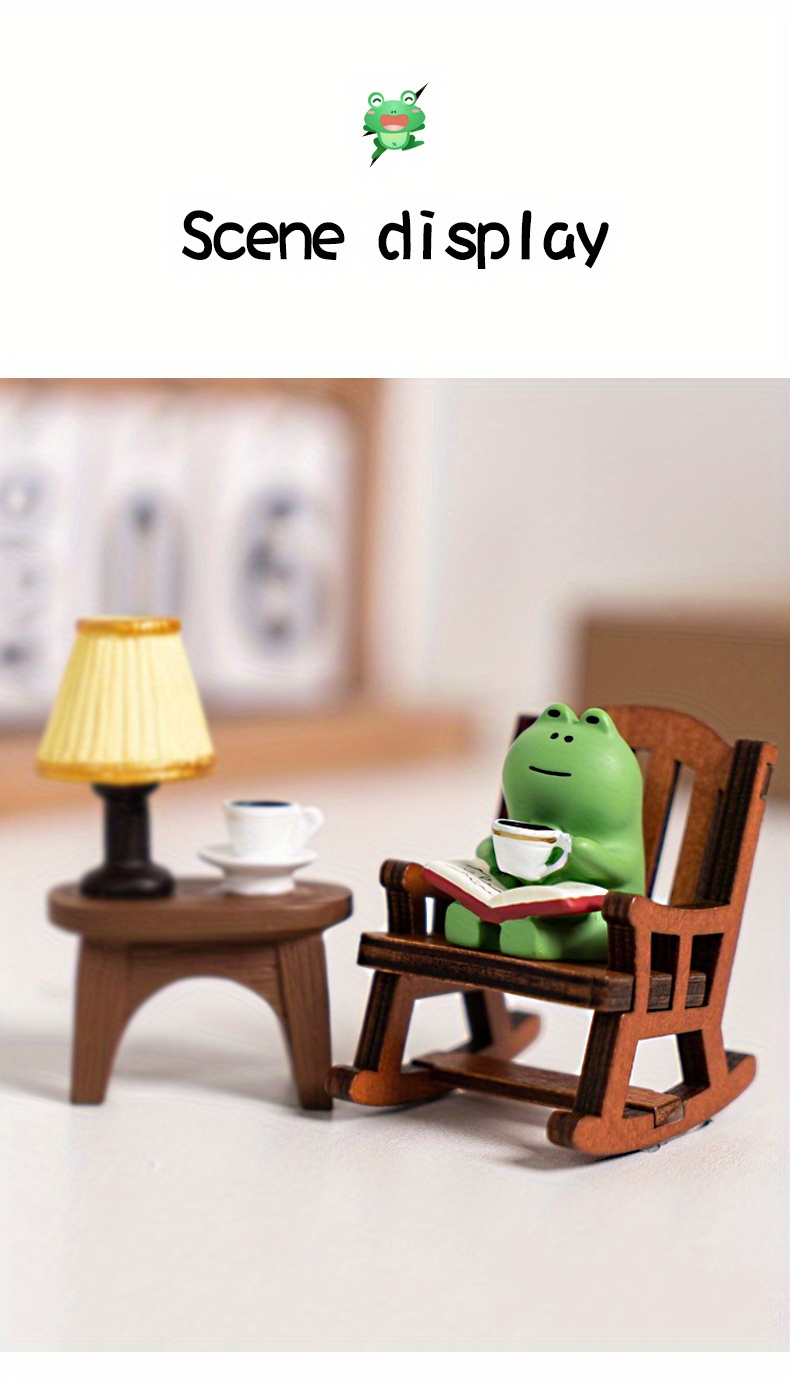 Resin Hand painted Frog Wooden Chair Rocking Chair - Temu