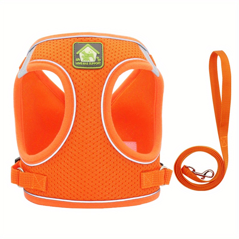 Dog Strap Lead Rope Breathable Mesh Vest No Pull Adjustable - Temu ...