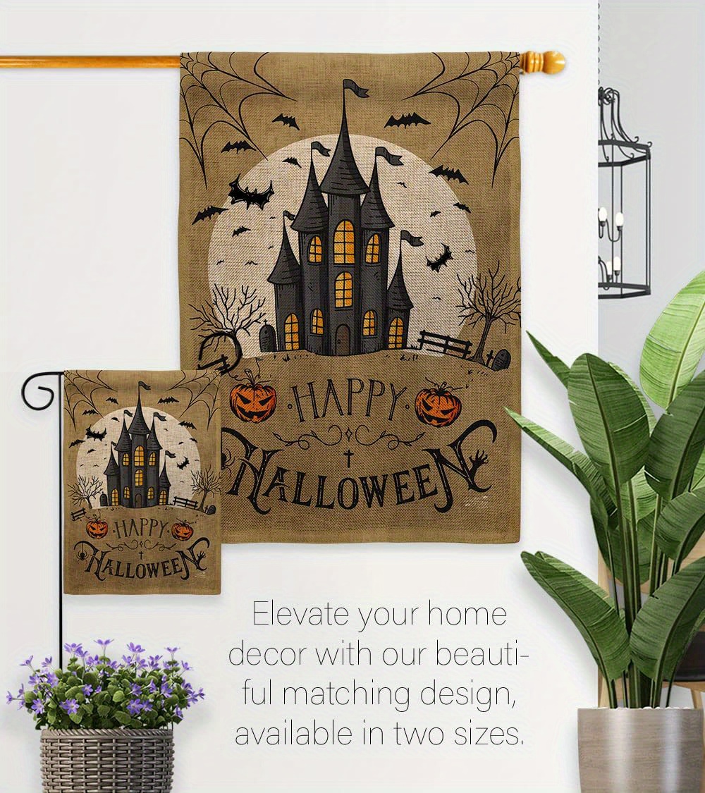 Halloween Castle Garden Flag Set Mailbox Hanger Fall Witch - Temu ...