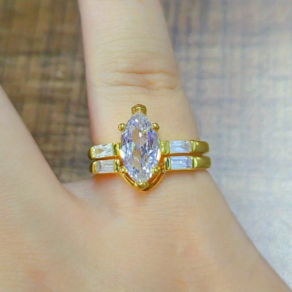 Copper Inlaid Zircon Ring Men Couple Wedding Ring Jewelry - Temu Australia