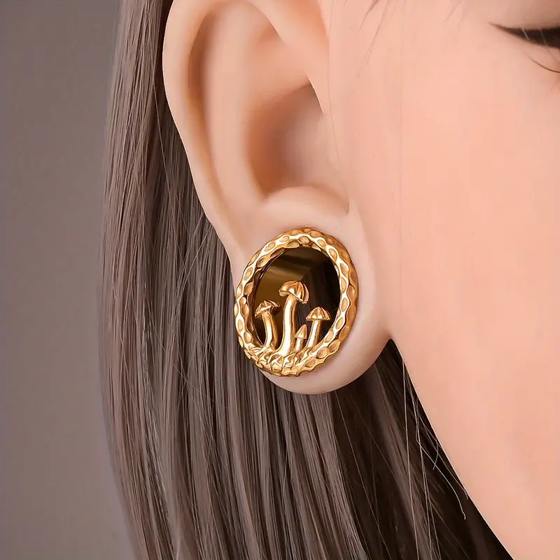 Ear Plugs Gauges Stainless Steel Mushroom Ear Tunnels Plug Temu