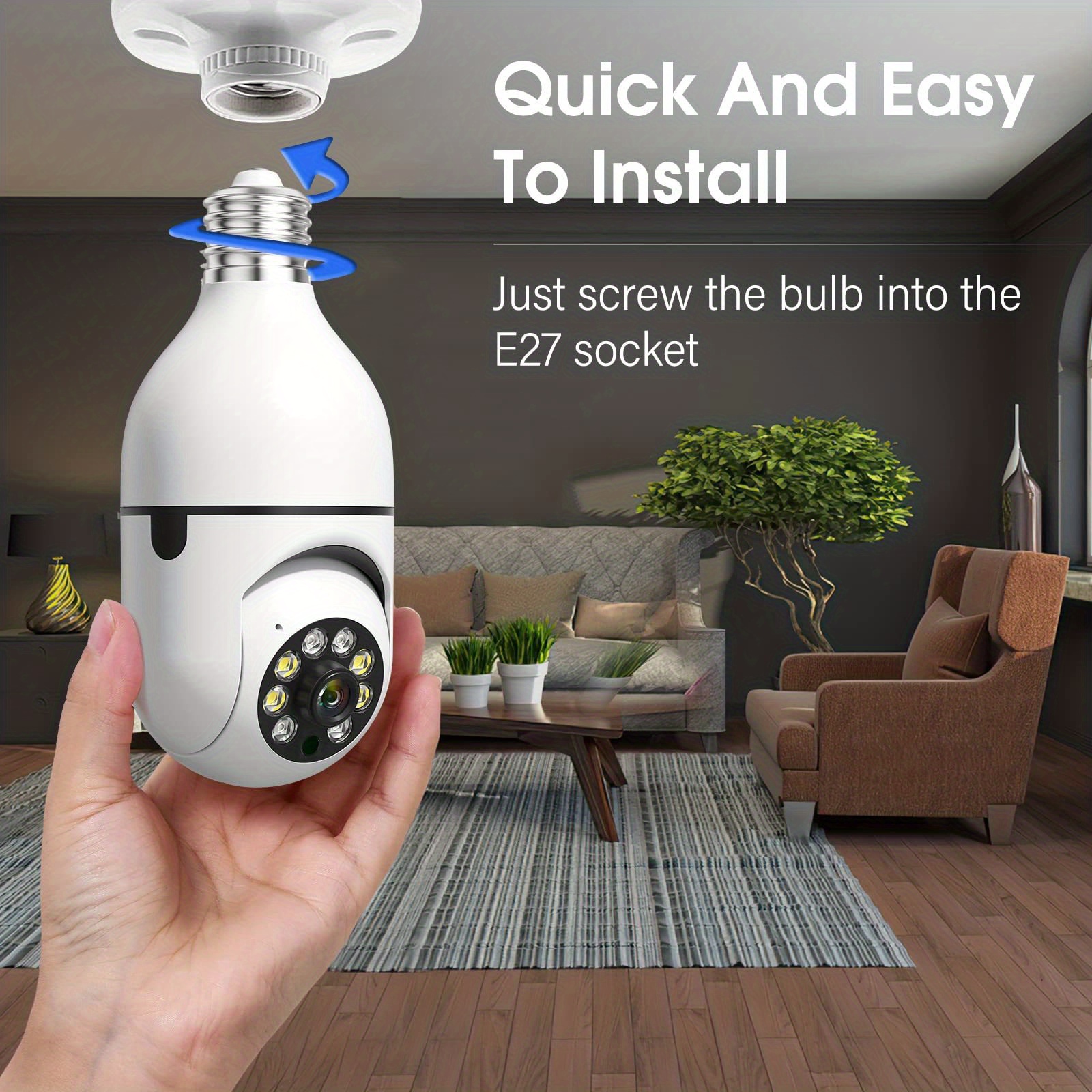 Hd Wireless Security Cameras Wifi Light Bulb Camera Ptz Ip - Temu Canada