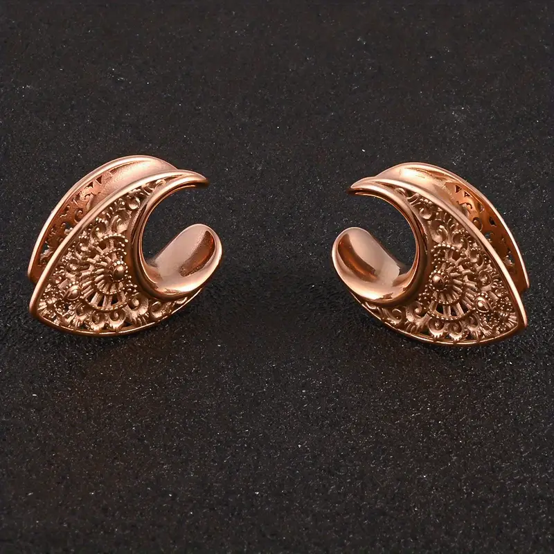 Hollow Pattern Ear Plugs Set Stainless Steel Ear Gauges Temu Canada