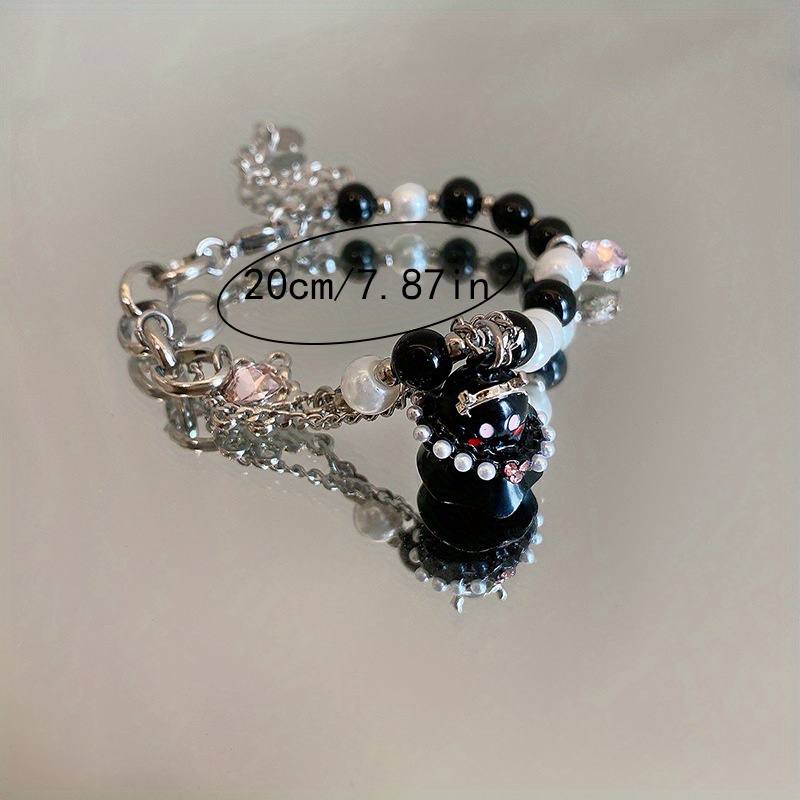 Halloween Cute Black White Small Ghost Beads Bracelet - Temu New Zealand