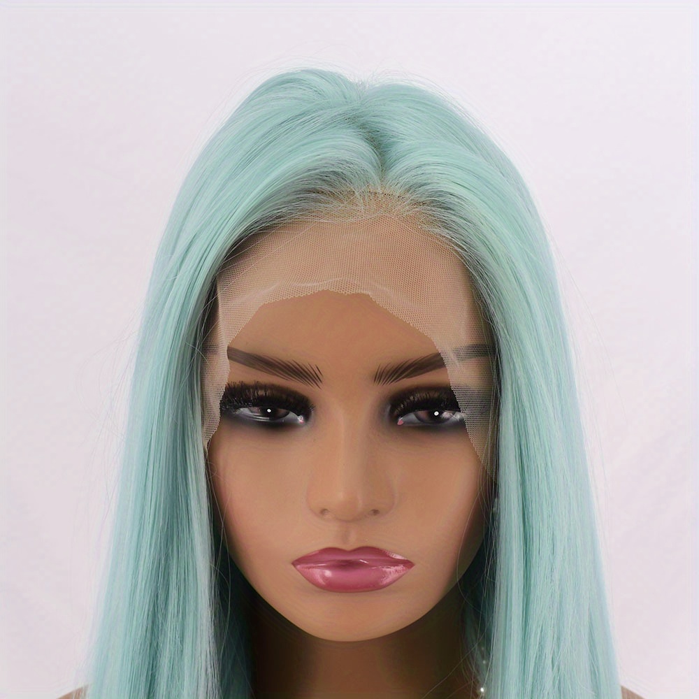 Light Green Long Straight Wig Synthetic Wig Beginners - Temu Netherlands