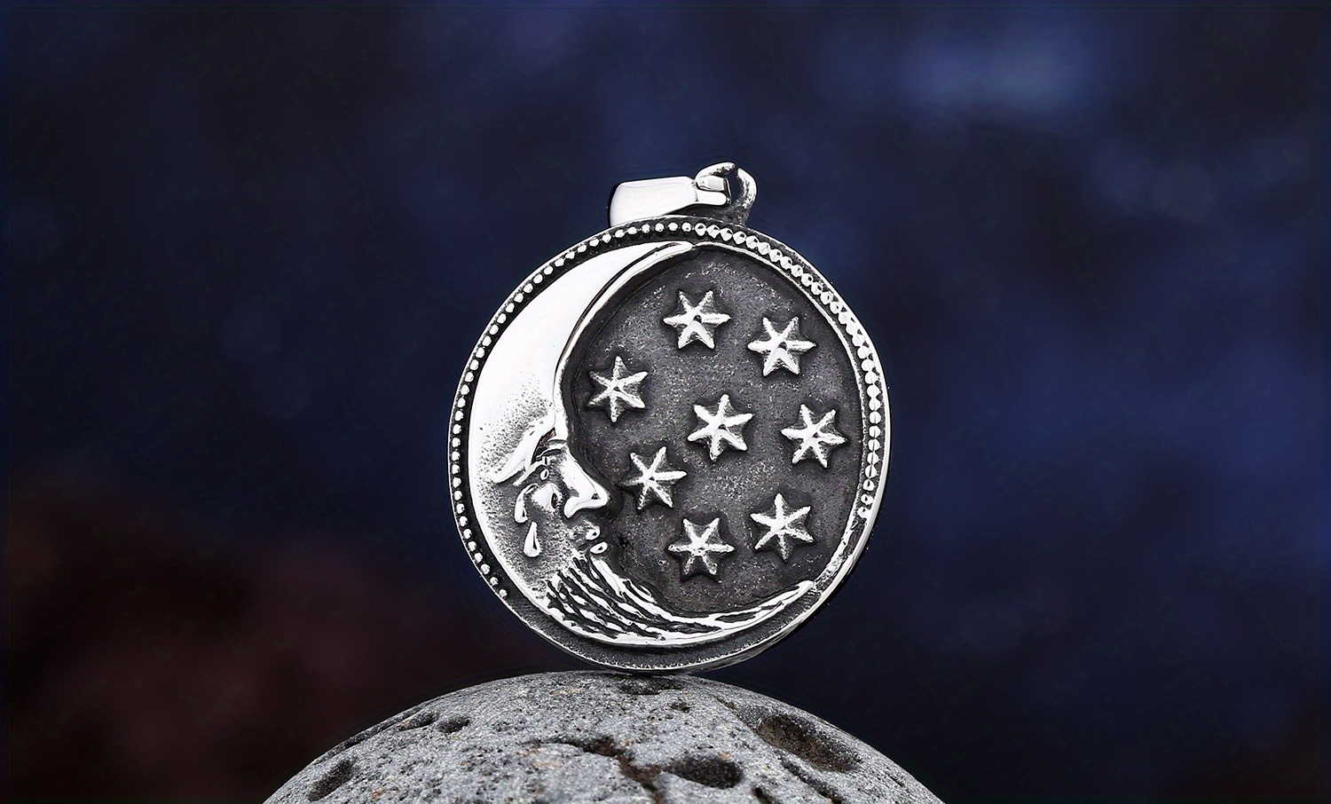 stainless steel fashion moon star pendant gift men women - Temu Australia