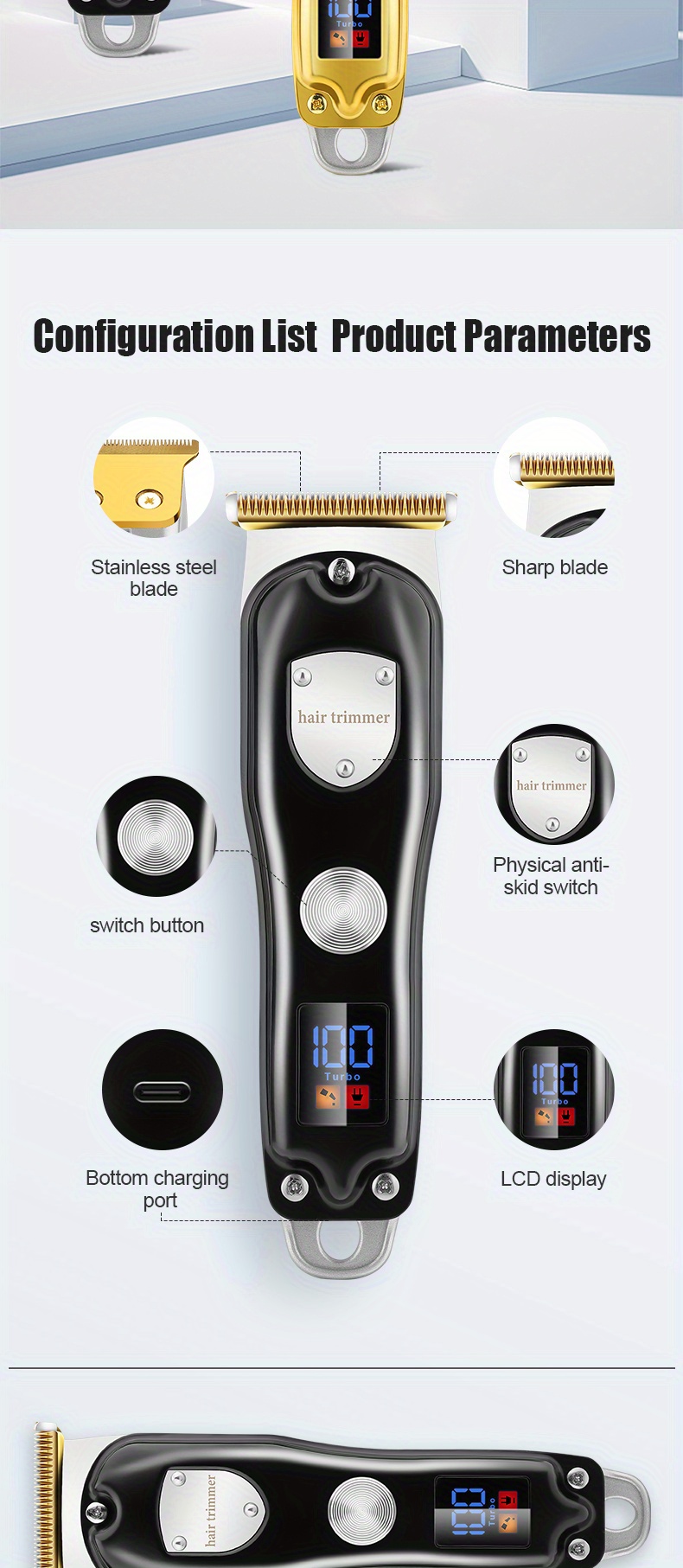 Mini Professional Hair Clippers Men Cordless Hair Trimmer - Temu United ...