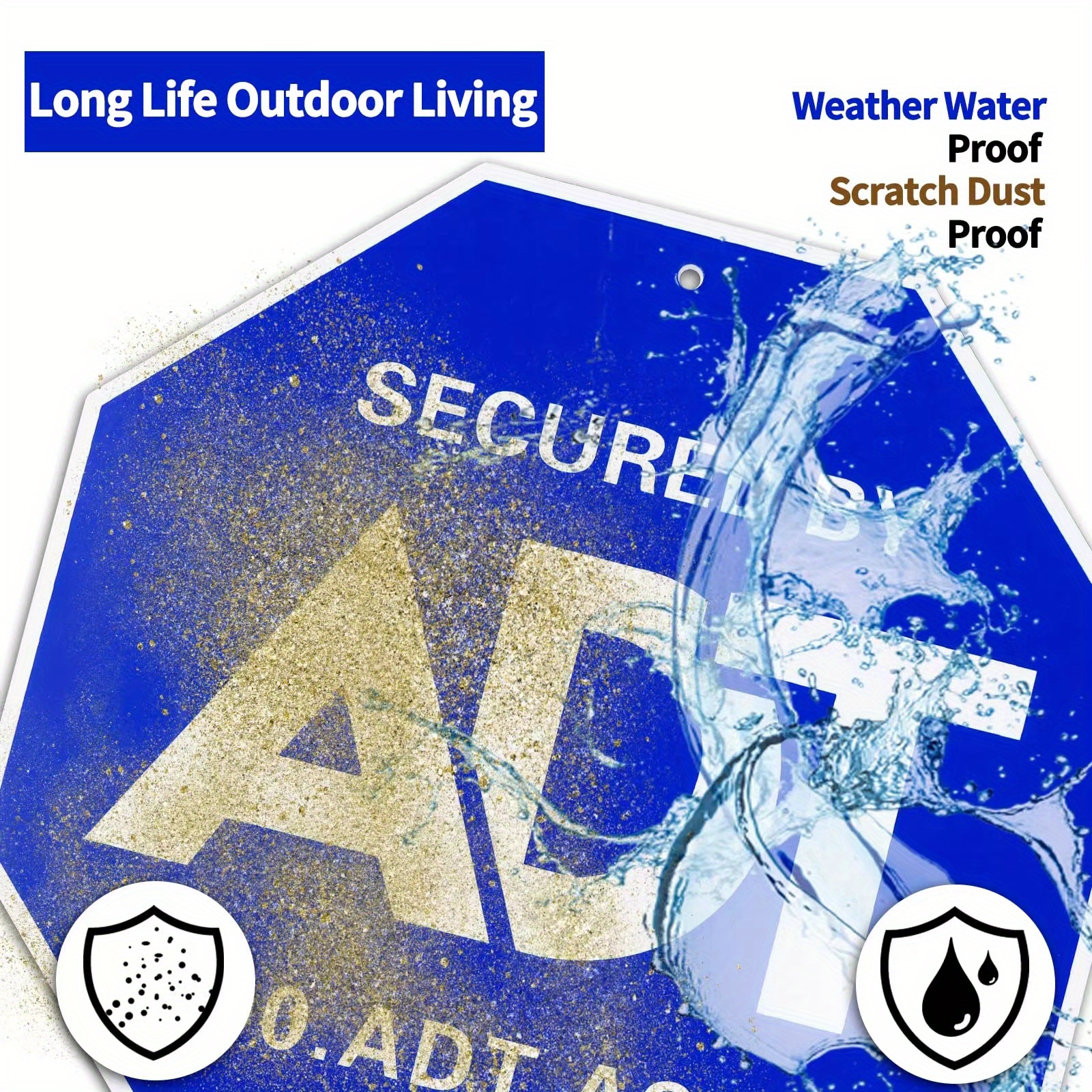 Adt Safety Sign 6 Double sided Stickers Metal Aluminum - Temu