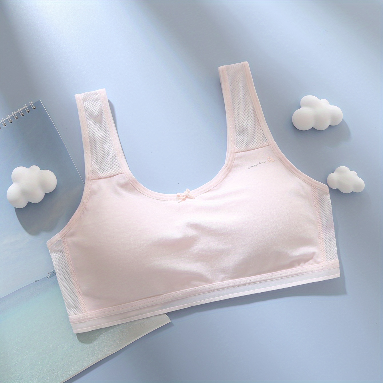 Contrast Mesh Wireless Bras Breathable Soft Everyday Bra - Temu New Zealand