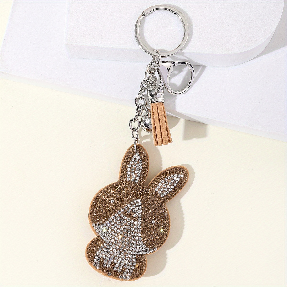 1pc Easter Keychain Easter Brown Cartoon Cute Rabbit Tassel Key Chain ...