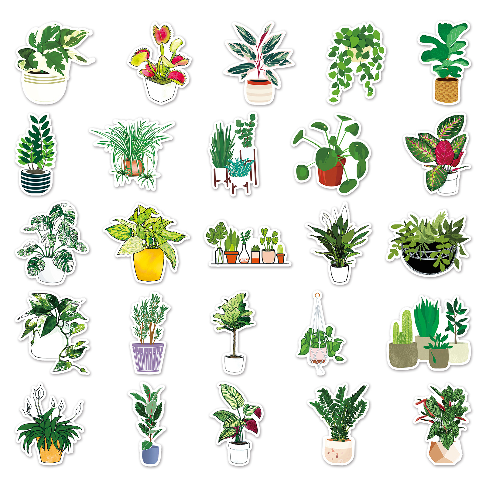 Plant Graffiti Stickers Cartoon Small Fresh Decals Diy - Temu