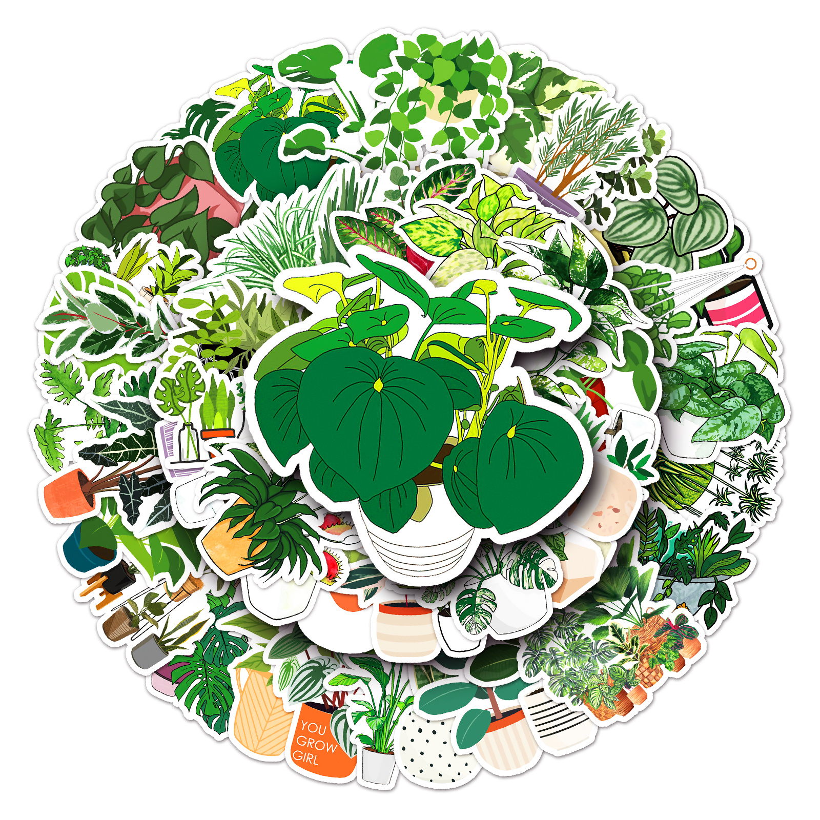 Plant Graffiti Stickers Cartoon Small Fresh Decals Diy - Temu