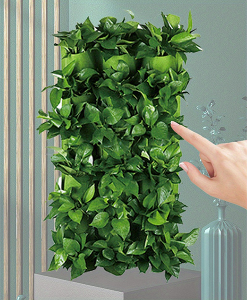 1pcの壁掛け植物植え袋、ガーデンツール、花植え鉢、壁掛けバルコニーグリーン、花成長 ー、多機能不織布垂直ガーデンブラックポケット 今日の