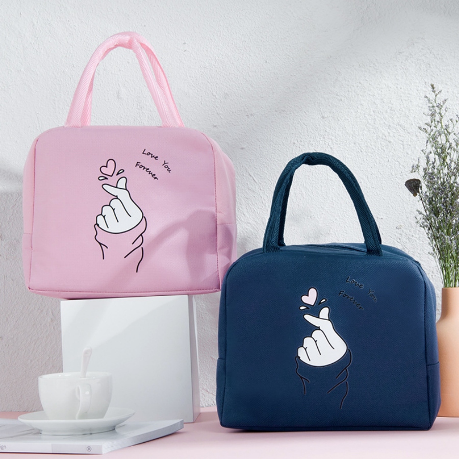 New Insulation Lunch Box Tote Bag Solid Color Lunch Bag For School And ...