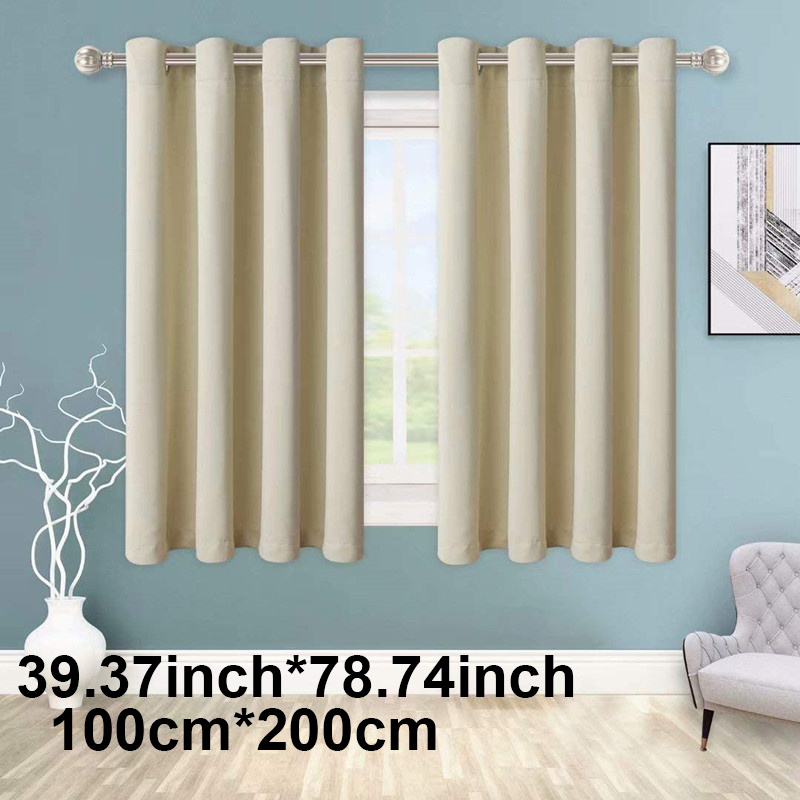 1panel Solid Color Blackout Curtain Thermal Insulated Room - Temu United