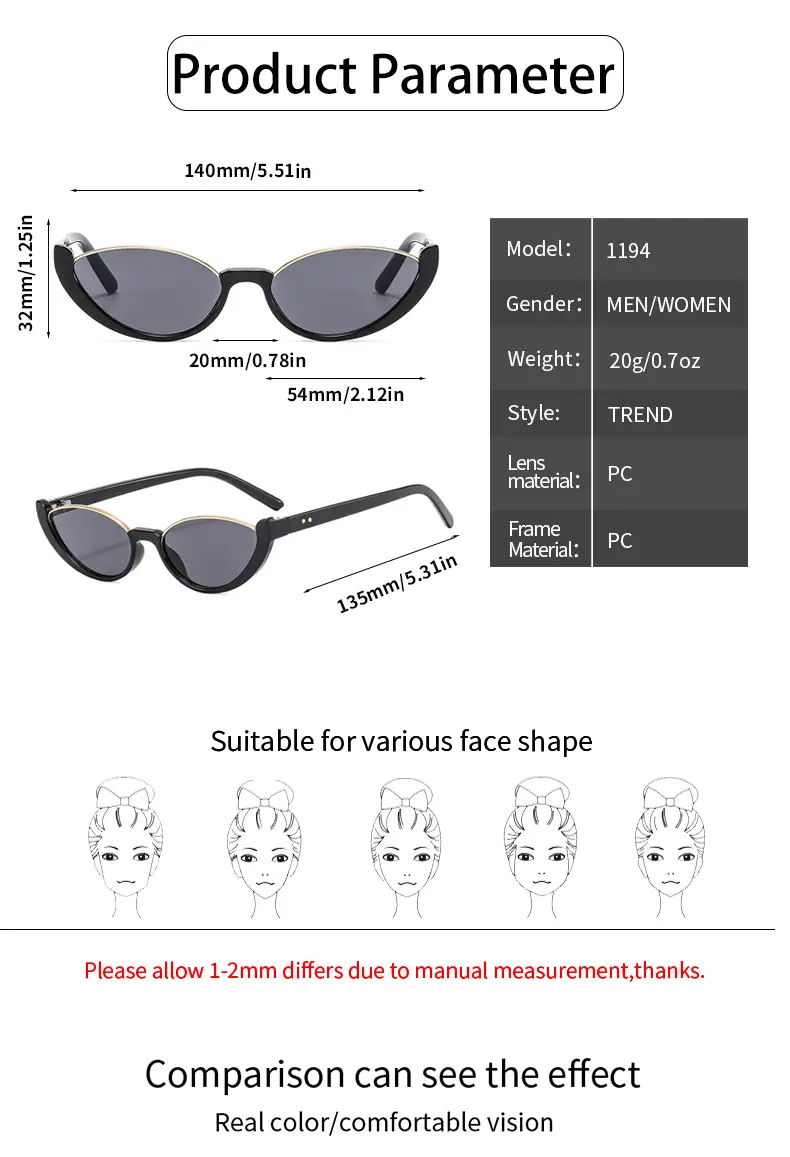 Half Rimless Vintage Sunglasses Womens Metal Oval Frame Eyeglasses