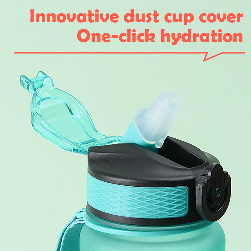 Motivational Water Bottle Plastic Water Cups Lid Straw - Temu