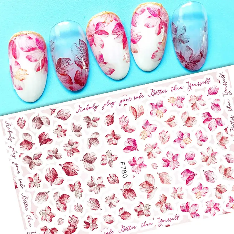3d Flower Nail Art Stickers Self Adhesive Decals Acrylic Temu Australia
