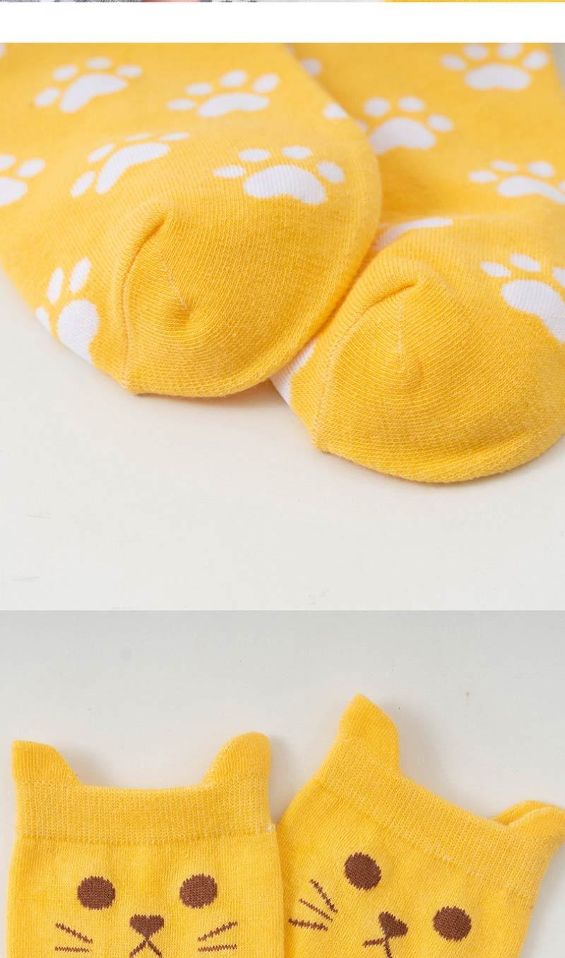 Cartoon Cat Print Socks Comfy Breathable Cute Cat Ears - Temu Australia