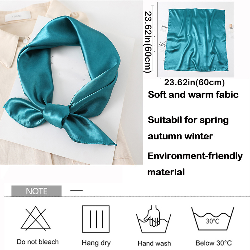 Small Square Satin Scarf Imitation Silk Neckerchief Classic - Temu ...