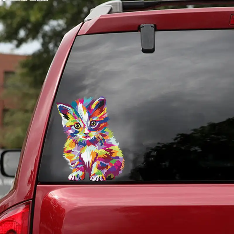 ベストセラーのアニメステッカー 車のステッカー カラフルな猫のステッカー ス カバーステッカー 窓 バンパー ノー Temu Japan
