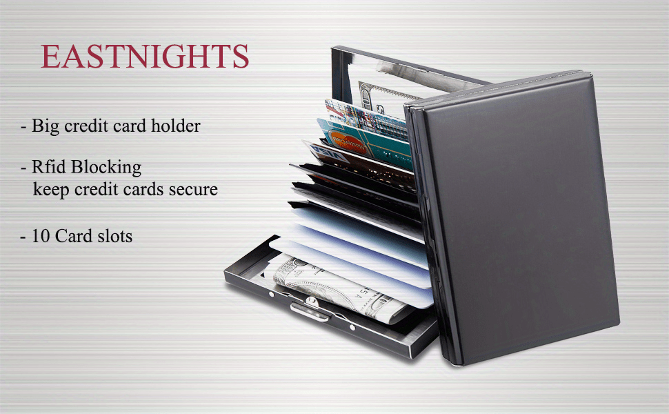 stainless steel credit card case metal id card holder rfid wallet ...