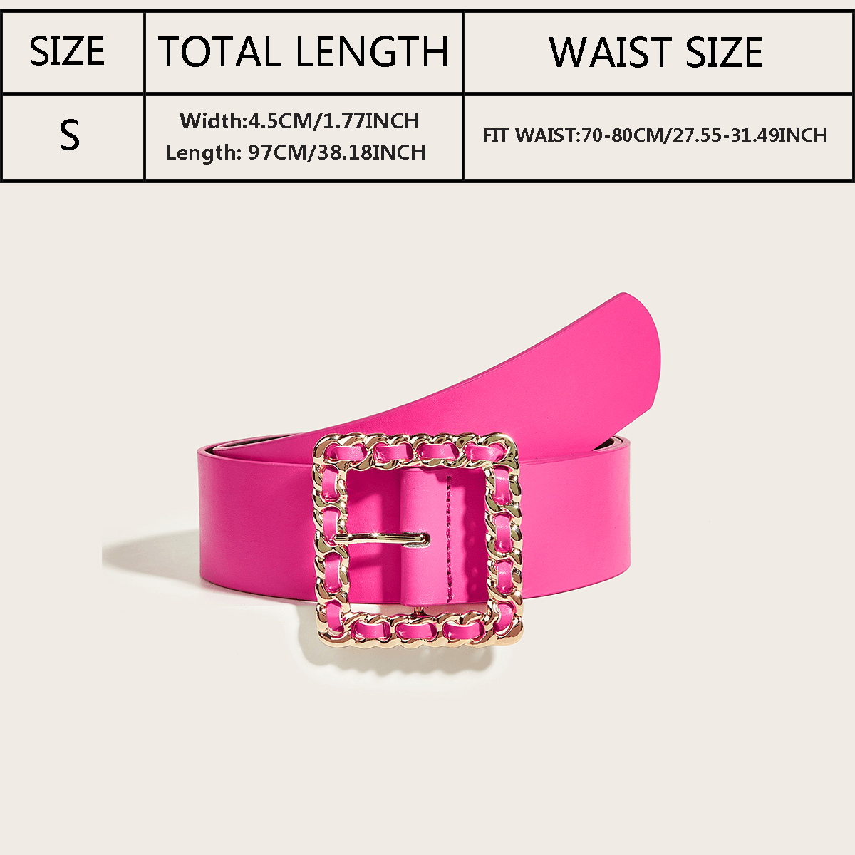 wide pu leather belt pink square belt y2k women's - Temu Canada