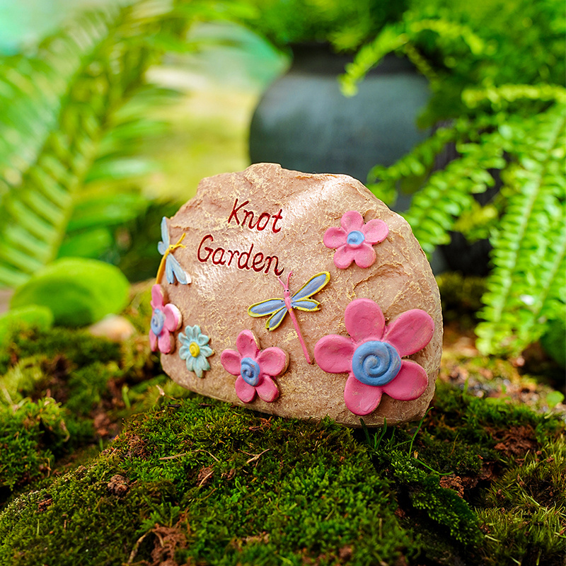 1pc Creative Simulation Stone Artificial Stones Flower Dragonfly ...