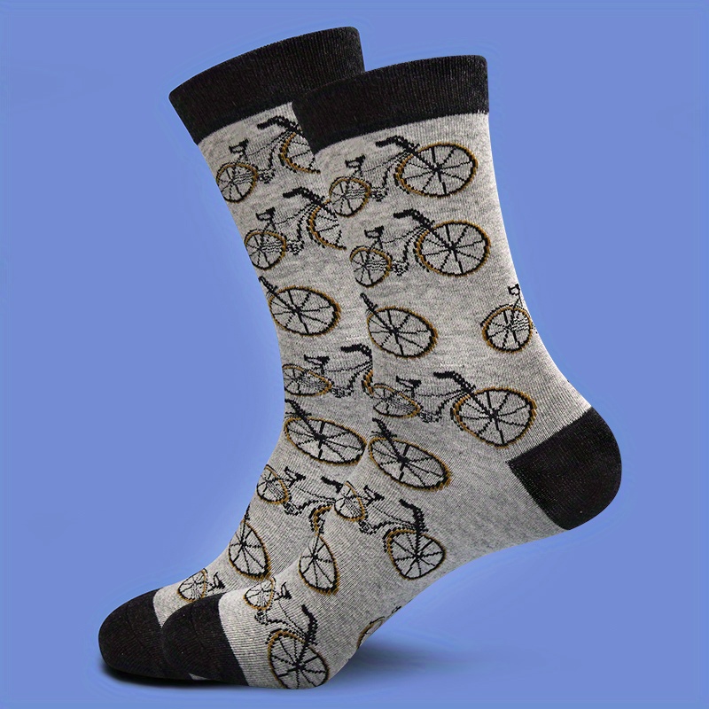 Men's Bicycle Pattern Socks Cotton Comfortable Breathable - Temu Canada
