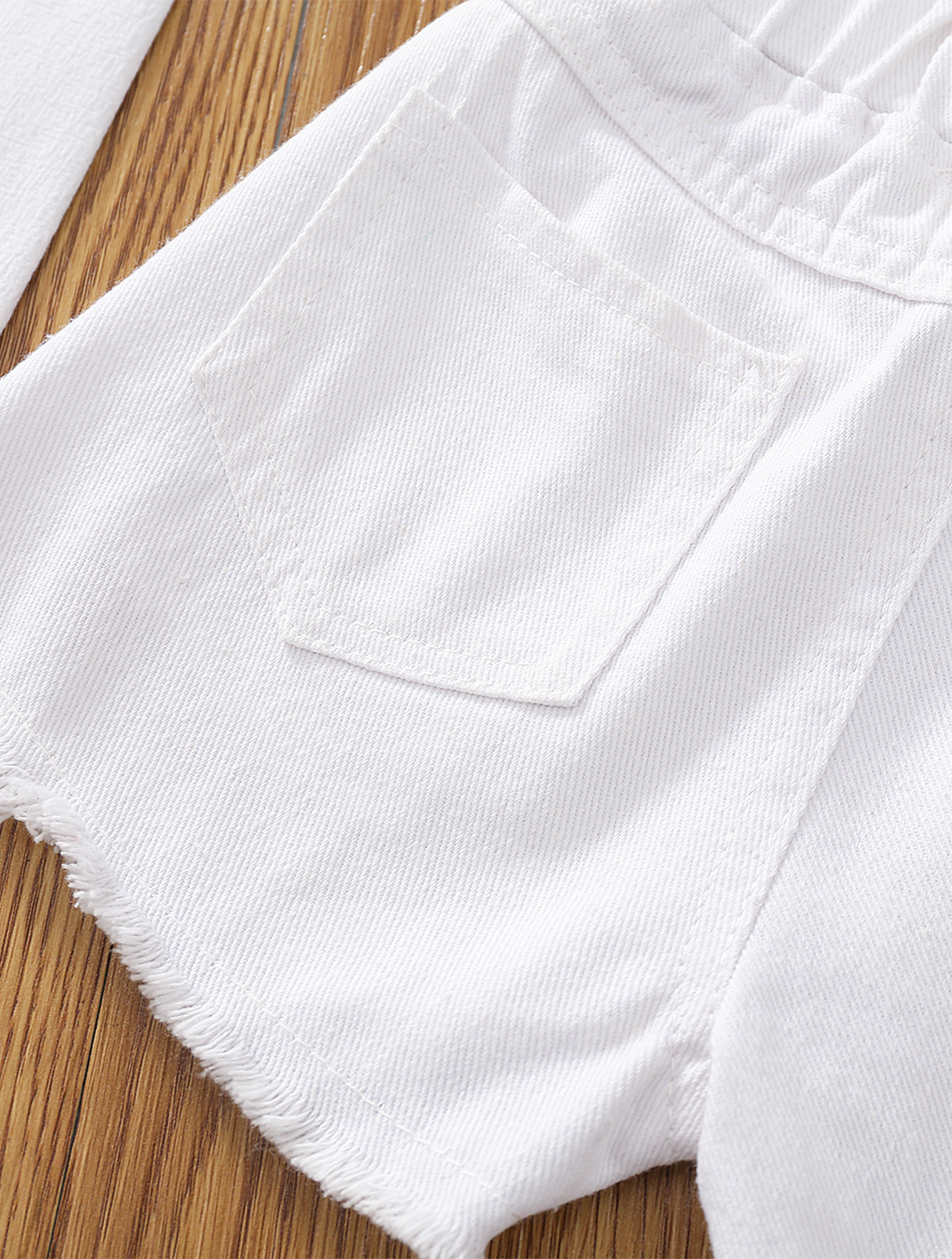 Girls Heart Embroidery Pocket Hem Elastic Waist Denim - Temu New Zealand