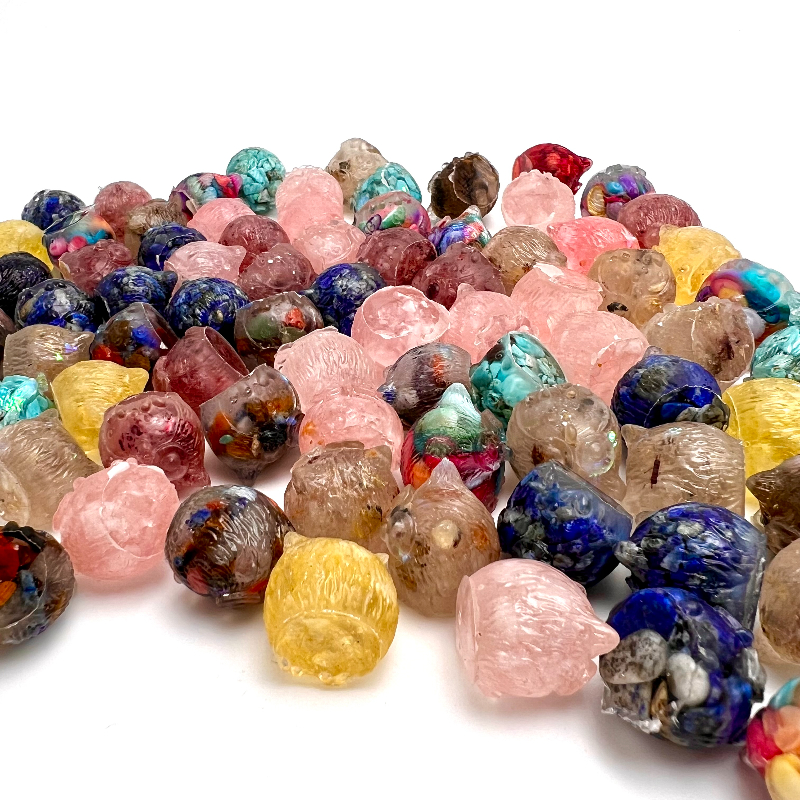 mini resin owl figurines natural crystal gravel chip animal - Temu ...