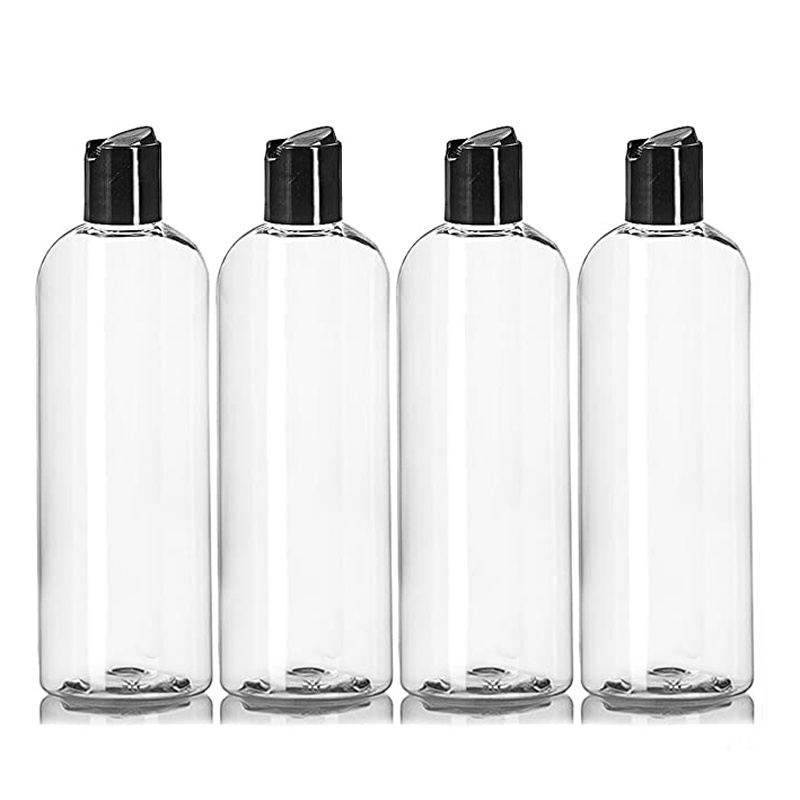 Clear Plastic Empty Bottles Black Disc Top Caps - Temu