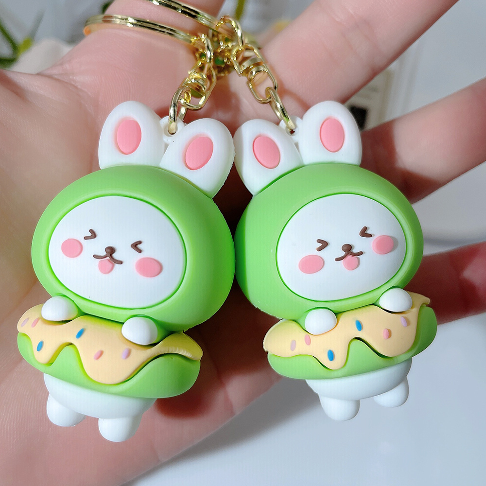 Green Doughnut Bunny Rabbit Keychain Cute Cartoon Animal Car - Temu New ...